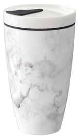Šedo-bílý porcelánový cestovní hrnek Villeroy &amp; Boch Like To Go, 350 ml