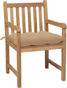 Zahradní židle 8 ks s béžovými poduškami masivní teak 3073076