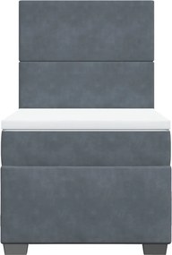 Box spring postel s matrací tmavě šedá 100x200 cm samet 3290829