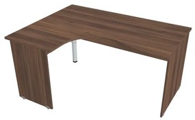 Stůl ergo pravý 160*120 cm - Hobis Gate GE 2005 P Dekor stolové desky: ořech, Dekor lamino podnože: ořech, Barva nohy: stříbrná