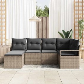 Set pohovek 6 ks Šedá polyratan 3355118