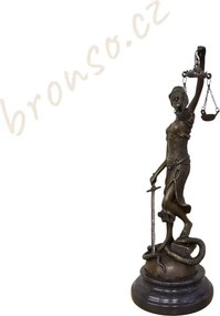 Spravedlnost – Justitia Themis, bronzová socha, elegantní soška bohyně práva