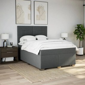Box spring postel s matrací tmavě šedý 140 x 190 cm textil 3292784