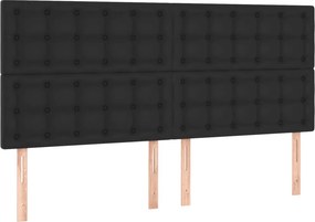 Box spring postel s matrací černá 160x200 cm umělá kůže 3129039