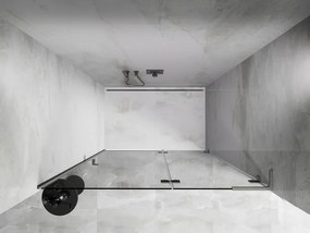 Mexen, Mexen Lunar L Otočné pravé sprchové dveře 130 cm, transparentní, broušený nikl - 834L-130-000-97-00-P