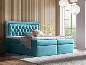 Eka Kontinentální čalouněná postel Mona - Kronos (90x200 cm) Barva látky: Modrá (08)
