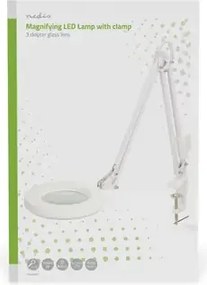 Nedis MAGLE2WT / Zvětšovací stolní lampa bílá / Čočka: 3 Diopter / 650