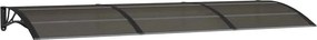 Vchodová stříška černá 300 x 100 cm polykarbonát 153575