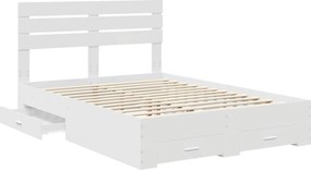 Rám postele se zásuvkou Bílá 160 x 200 cm Kompozitní dřevo 3411622