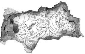 Wallmuralia Nálepka 3D díra na zeď Ornamenty 95x73 cm