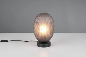 Matně černá stolní lampa se skleněným stínidlem (výška 28,5 cm) Facette – Trio