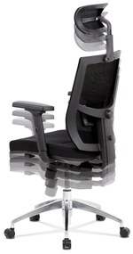 Kancelářská židle s podhlavníkem KA-B1083 BK látka/síťovina černá
