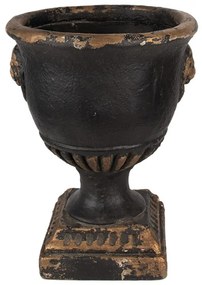 Černý obal na květináč se zlatým odřením Bart-jan – 33x42 cm