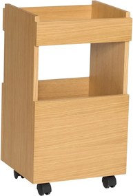 Servírovací stolek na kolečkách v dekoru dubu 35x40 cm Forma – Hübsch