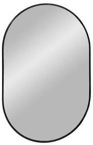 Černé oválné nástěnné zrcadlo Vardar 50x80 cm