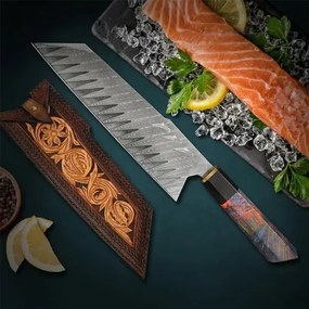 KnifeBoss kuchařský damaškový nůž Chef / Kiritsuke 8" (200 mm) Chameleon