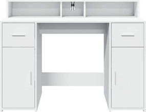 Psací stůl s LED světly bílý 120 x 55 x 91 cm kompozitní dřevo 3309411