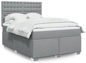 Box spring postel s matrací světle šedá 140 x 190 cm textil 3292797
