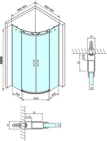 Gelco Dragon GD4490 sprchový kout 90 x 90 cm čtvrtkruhový