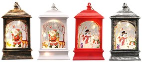 Vánoční lucernička s LED svíčkou, různé varianty, 13,5cm Motiv: Bílá, Santa Claus