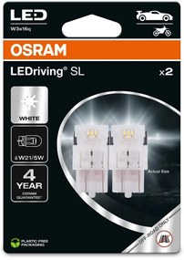 Led autožárovka osram ledriving sl w21/5w studeně bílá 6000k 12v dva kusy v balení