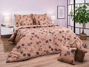 DADKA Povlečení krep Klaudie světle hnědá 240x220, 2x 70x90 cm