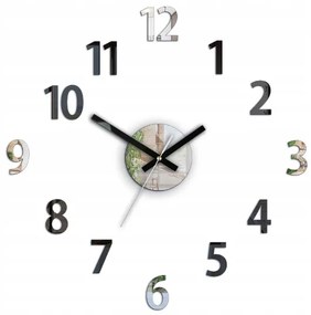 M.Clock Nástěnné akrylové 3D hodiny 50x50cm zrcadlo