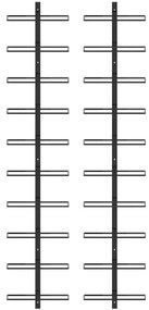 vidaXL Marketos Nástěnný stojan na víno na 20 lahví 2 ks černý kov