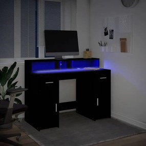 Psací stůl s LED světly černý 120 x 55 x 91 cm kompozitní dřevo 3309412