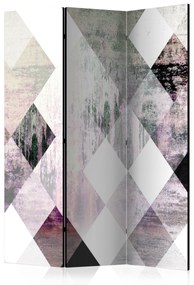 Paraván - Rhombic Chessboard (Pink) [Room Dividers]