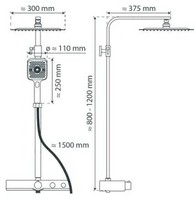 Schütte 60530 - Sprchová sada s termostatickou baterií OCEAN lesklý chrom