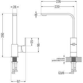 Mexen Carlos, 1,5-komorový granitový dřez s odkapávačem 582x475x177 mm a zlatá kuchyňská baterie Rita, černá, 6518-77-670300-50