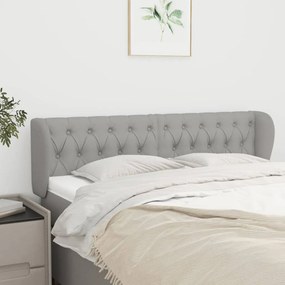Čelo postele typu ušák světle šedé 147x23x78/88 cm textil 3117478