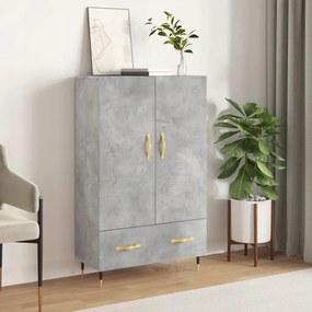 Fionshop 263911945 Skříň highboard betonově šedá 69,5x31x115 cm kompozitn