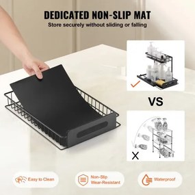 2vrstvá drátěná výsuvná skříňka pod dřezový koš Organizér 27,2 × 36,1 cm 2ks
