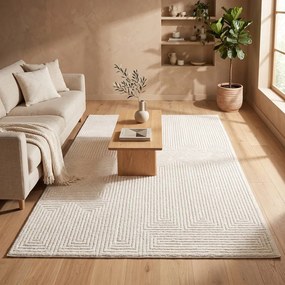 Krémový koberec 200x290 cm Labyrinth – ESTE
