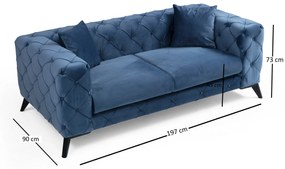 Atelier del Sofa 2-místná pohovka Como 2 Seater - Blue, Modrá