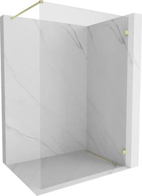 Mexen Lunar sprchová stěna pravá 140 x 200 cm, 8mm čiré sklo, zlatá matná, 830-140-000-55-00-P