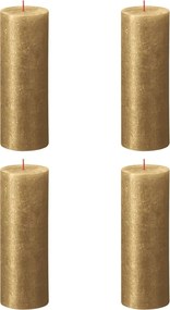 Bolsius Rustikální válcové svíčky Shimmer 4 ks 190 x 68 mm [440891] Barva: zlatá