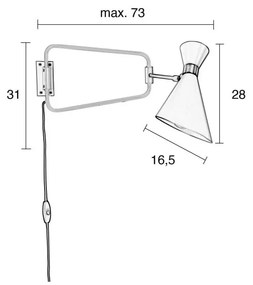 Bílá nástěnná lampa Zuiver Shady