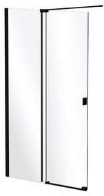 Besco Sprchový kout Walk-In VAYO BLACK 90 (100, 110, 120, 130, 140), výška 200 cm Rozměry (cm): šířka: 100, Barva profilů a typ výplně: profily: černá, výplň: transparent