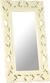 vidaXL Ručně vyřezávané zrcadlo 80 x 50 cm masivní mangovník [321642] Barva: Bílá