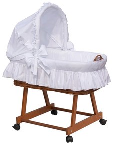 Scarlett Proutěný koš na miminko s boudičkou Péťa - bílá