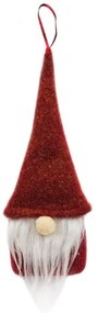 Vánoční skřítek s červeným kloboukem závěsný 16cm