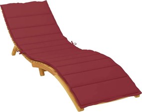 Poduška na lehátko vínová 200 x 70 x 3 cm oxfordská látka 314227