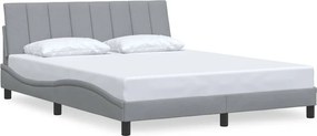Rám postele bez matrace Hanko světle šedý 160 x 200 cm textil 3310398