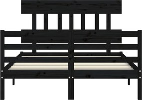 vidaXL Rám postele s čelem 120 x 200 cm masivní dřevo [3195155] Barva: Bílá