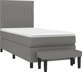 Box spring postel s matrací tmavě šedá 80 x 200 cm textil 3136710