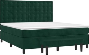 Box spring postel s matrací tmavě zelená 160x200 cm samet 3138094