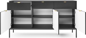 PSK Komoda NEMO KSZ154, Černá 154 cm Dekor nohou: Zlaté